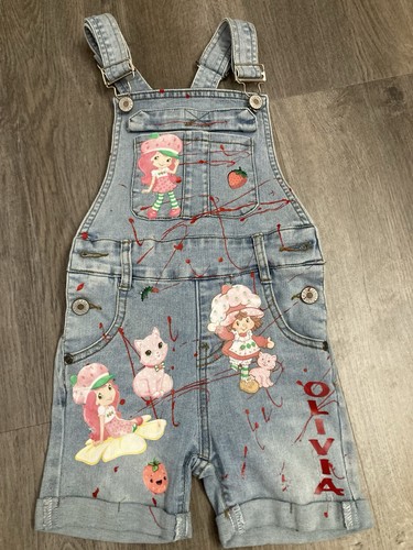 Strawberry Shortcake Homemade Denim Overalls Size 2T “Olivia” | eBay
