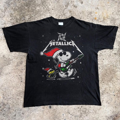 Metallica Snoopy Christmas, Happy Peanut Christmas Black T-shirt Size S ...