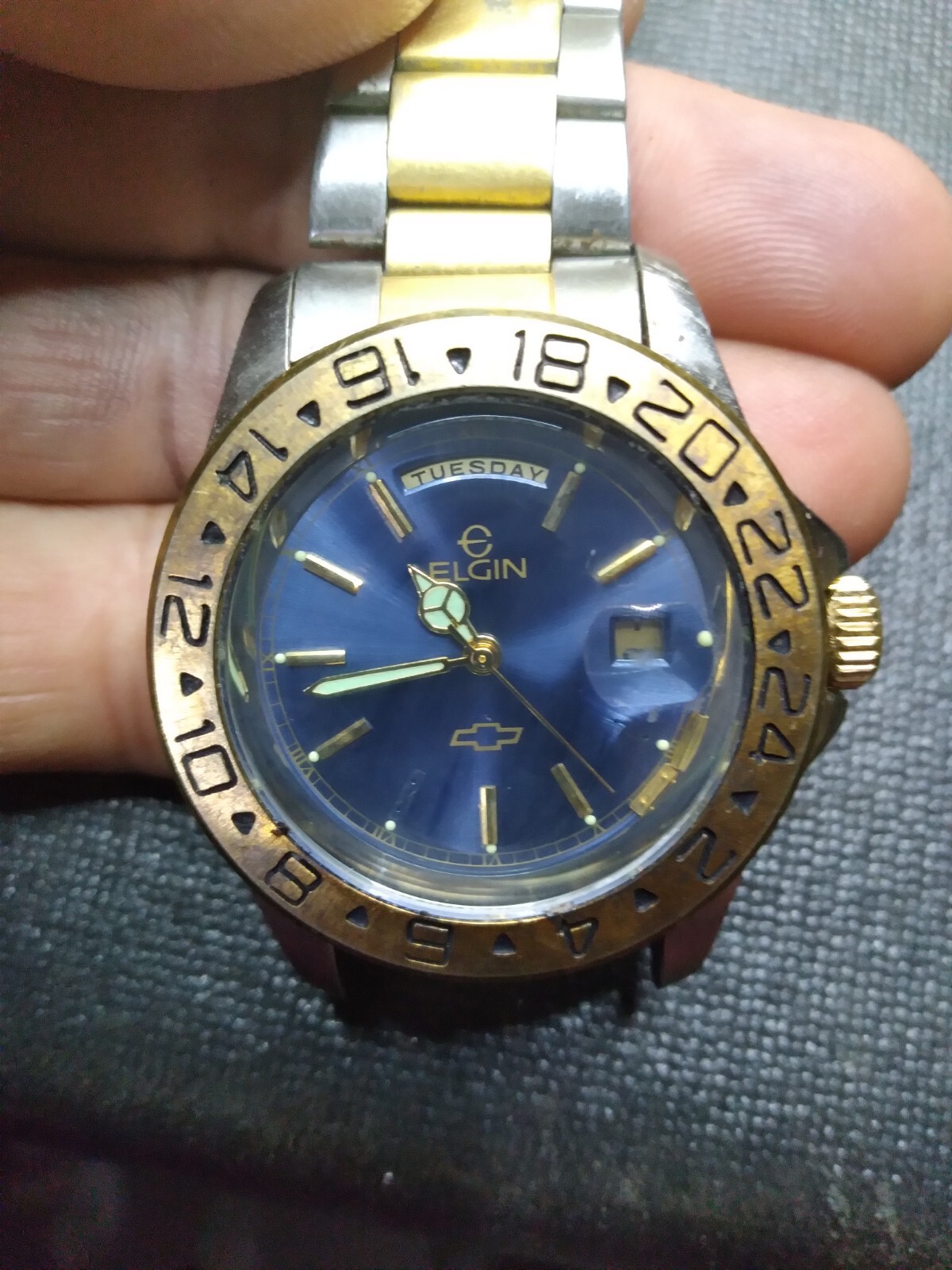 For Parts/Repair Elgin Chevrolet Chevy Bow Tie Wrist Watch FH010C-117 ...