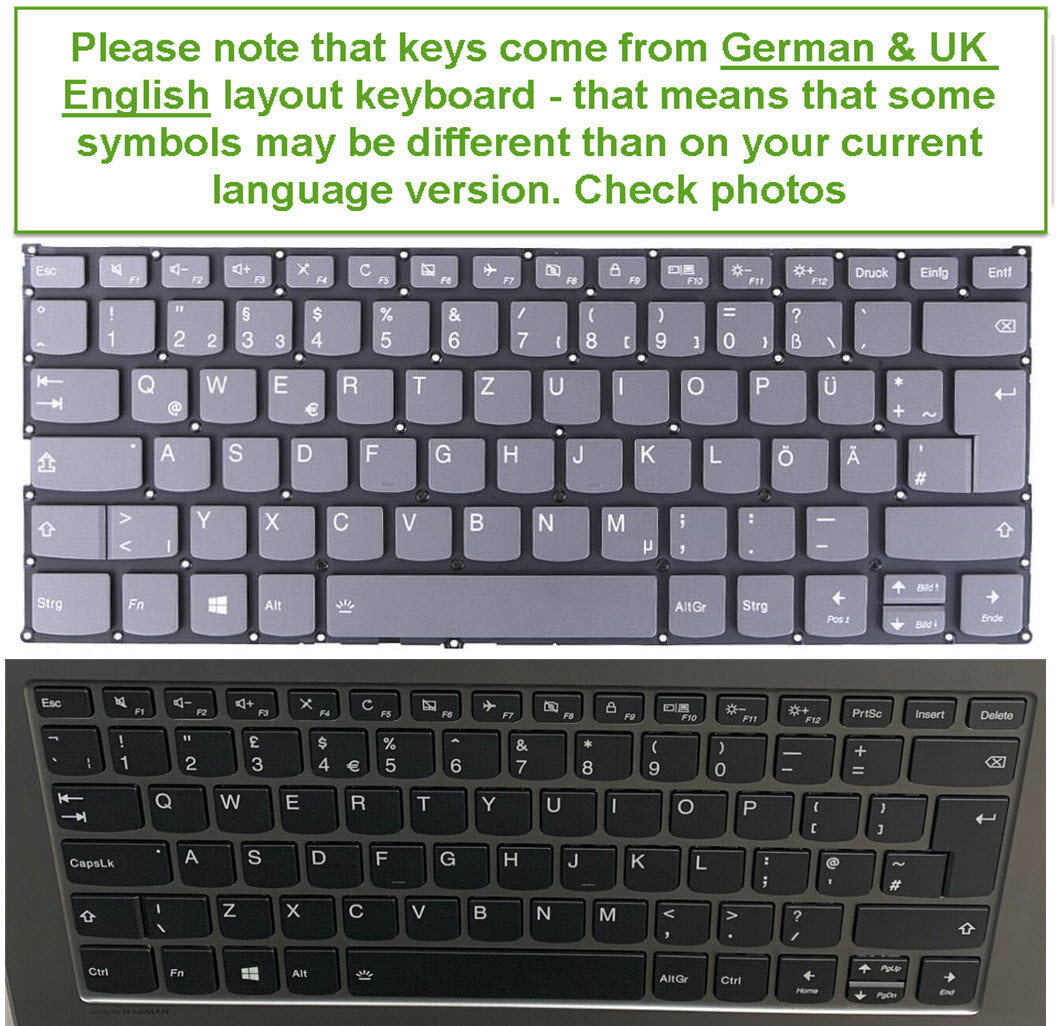 LT03 Keyboard KEYs for various Lenovo Ideapad & Yoga 13" and 14" models ...