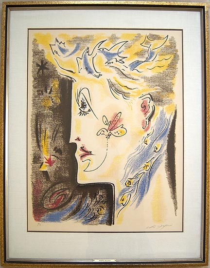 ANDRE MASSON Signed 1970 Original Color Lithograph - Surrealist Woman ...