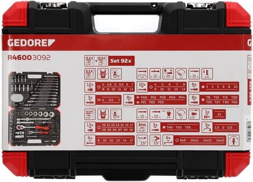 Gedore Red Socket wrench set 1/4 Inch + 1/2 inch 92 pieces | eBay