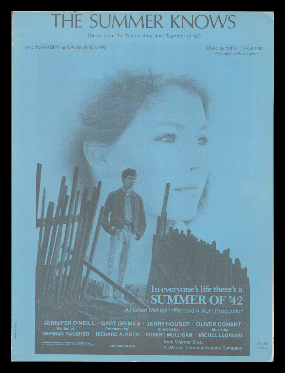 SUMMER OF '42 Bergman/LeGrand 1971 THE SUMMER KNOWS Movie Vintage Sheet Music | eBay