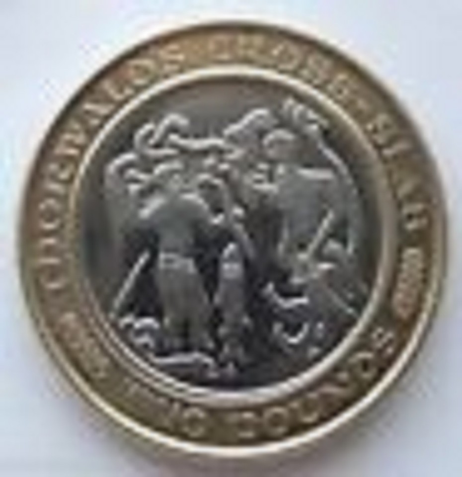 Rare bi-metallic Great Britain £2 coins and Channel Island two pound ...