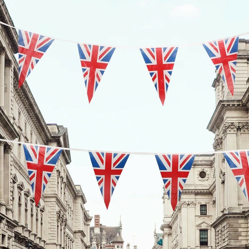 2 X 🇬🇧 Remembrance Day 10M Union Jack Triangle 20 XL Flag Party Bunting ...
