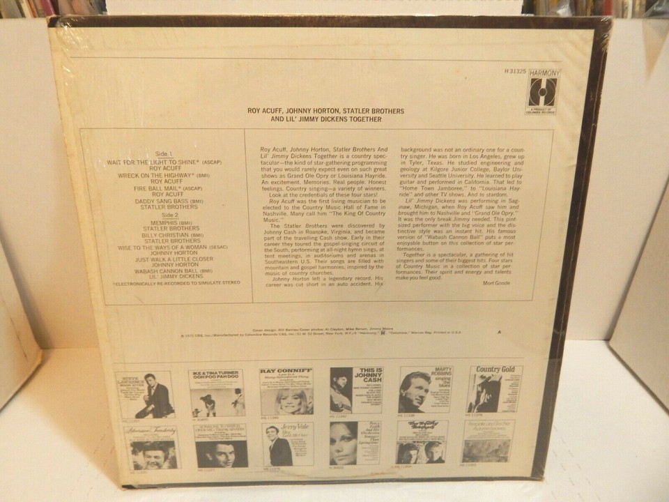 Roy Acuff, Johnny Horton, Statler Brothers and Lil' Jimmy Dickens ...