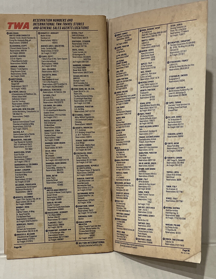 Vintage TWA July 1 - September 15, 1984 Airline Timetable | eBay