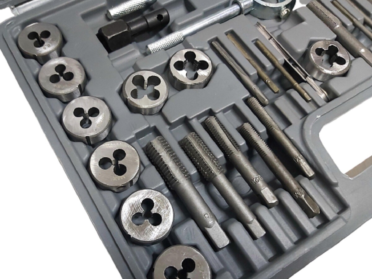 FILIERA PER FERRO 40 PEZZI MASCHI FEMMINE SET VALIGETTA KIT utensili da ...