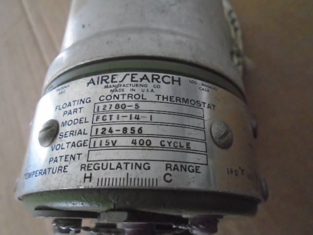 1 EA USED AIRESEARCH FLOATING CONTROL THERMOSTAT P/N: 12780-5 | eBay