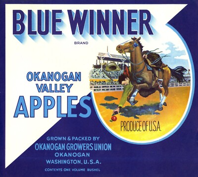 Blue Winner Brand Apple Crate Label - Blue | eBay
