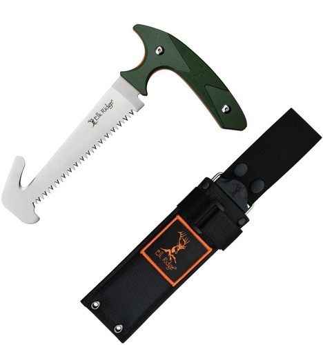 Elk Ridge Hinterland Fixed Saw 5.25" 5Cr15MoV Steel Full Tang Blade G10 ...
