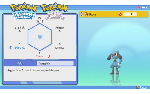 Riolu niveau 1 6 IVs sur Pokémon Diamant Etincelant ou Perle ...