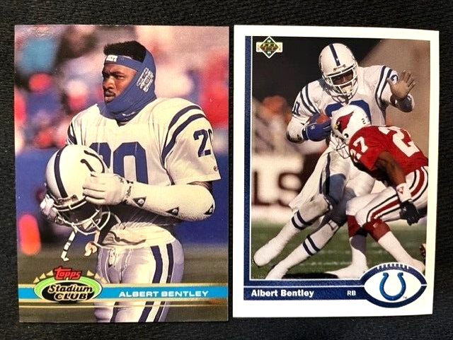 NFL - Albert Bentley 1991 Topps Stadium Club & 1991 Upper Deck - Colts ...