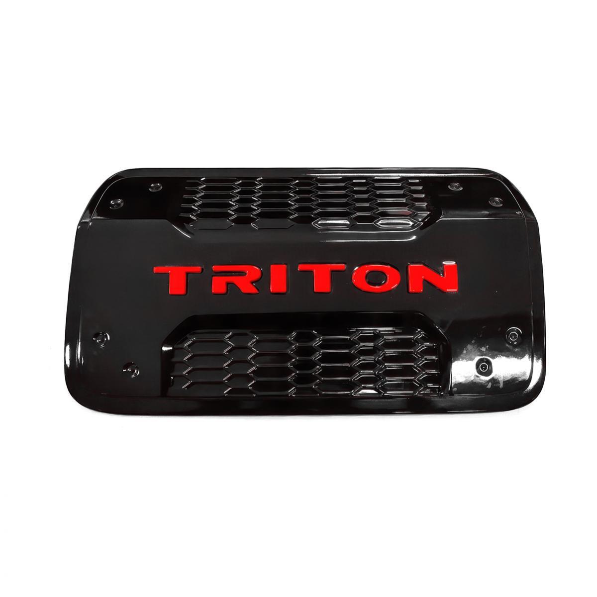Cover Fuel Gas Tank Gloss Black Red Logo For Mitsubishi Triton L200 ...