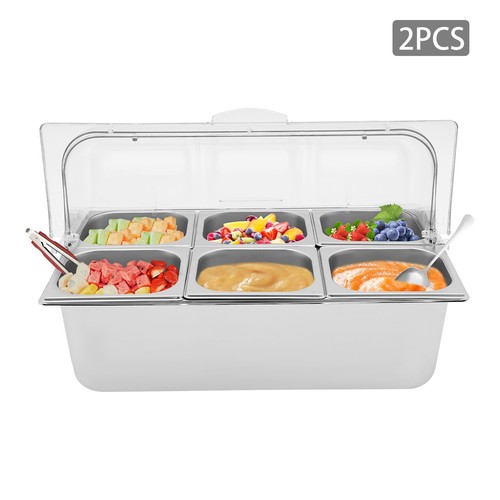 Cold Food Buffet Ice Serving Tray Cooled Condiment Serving Container ...