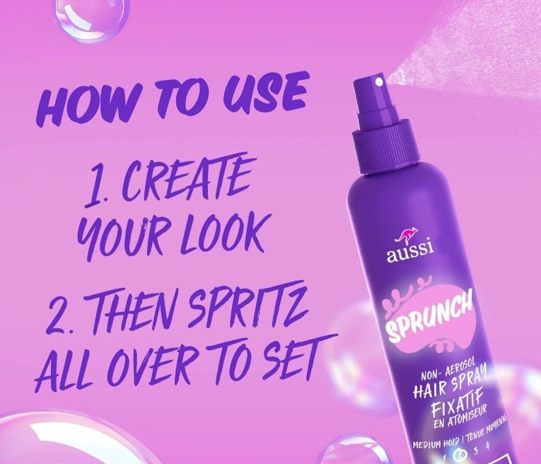 Aussie Sprunch Hair Spray Medium Hold 8.5 fl oz., Non-aerosol , wavy or ...