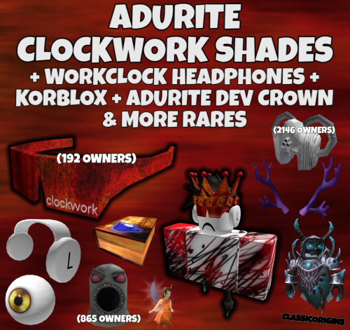 OG ADURITE CLOCKWORK SHADES 192 OWNERS | DEVELOPER ROBLOX ACC | FAST ...
