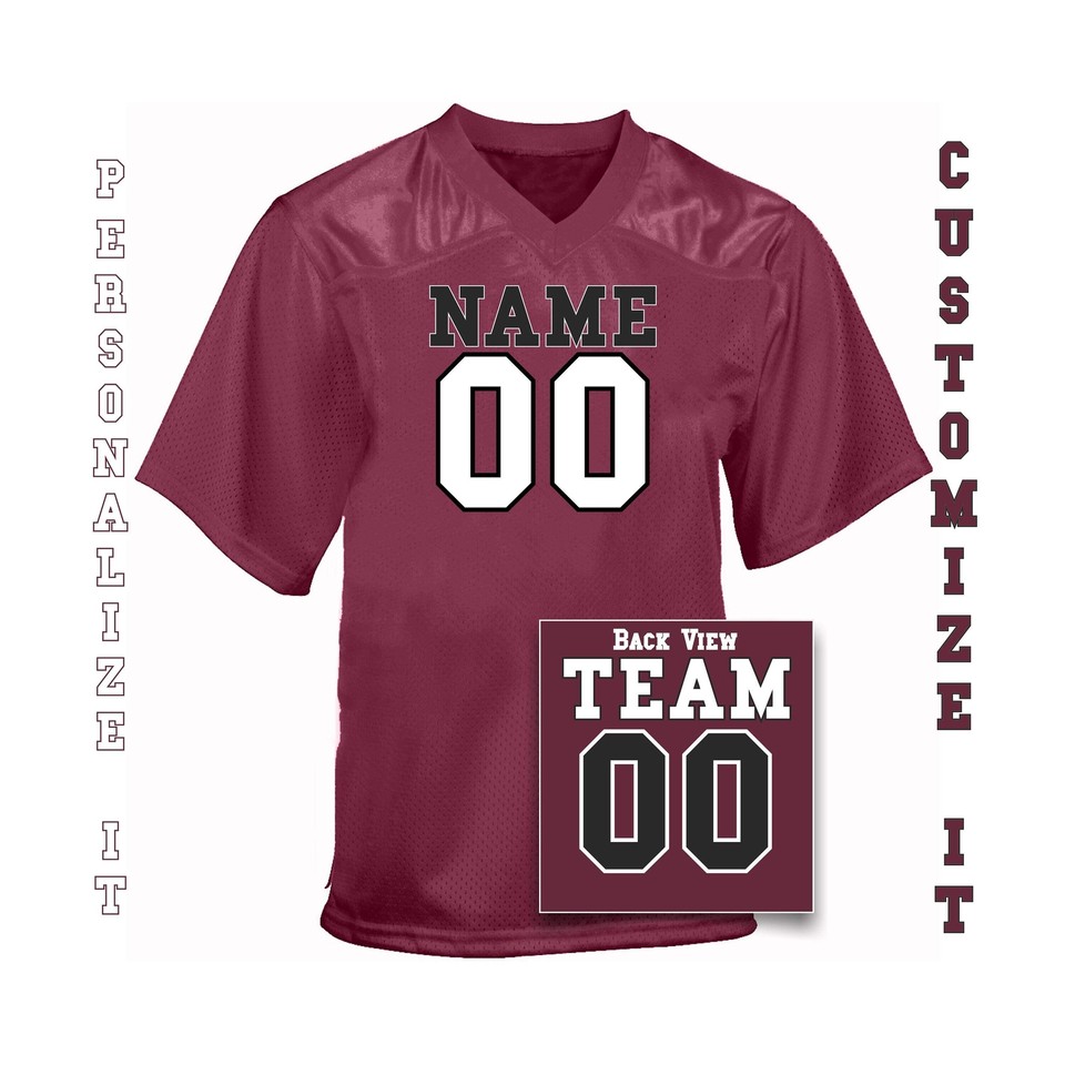 Personalized Football Jersey, Plus Size Football Fan Jersey, Custom ...