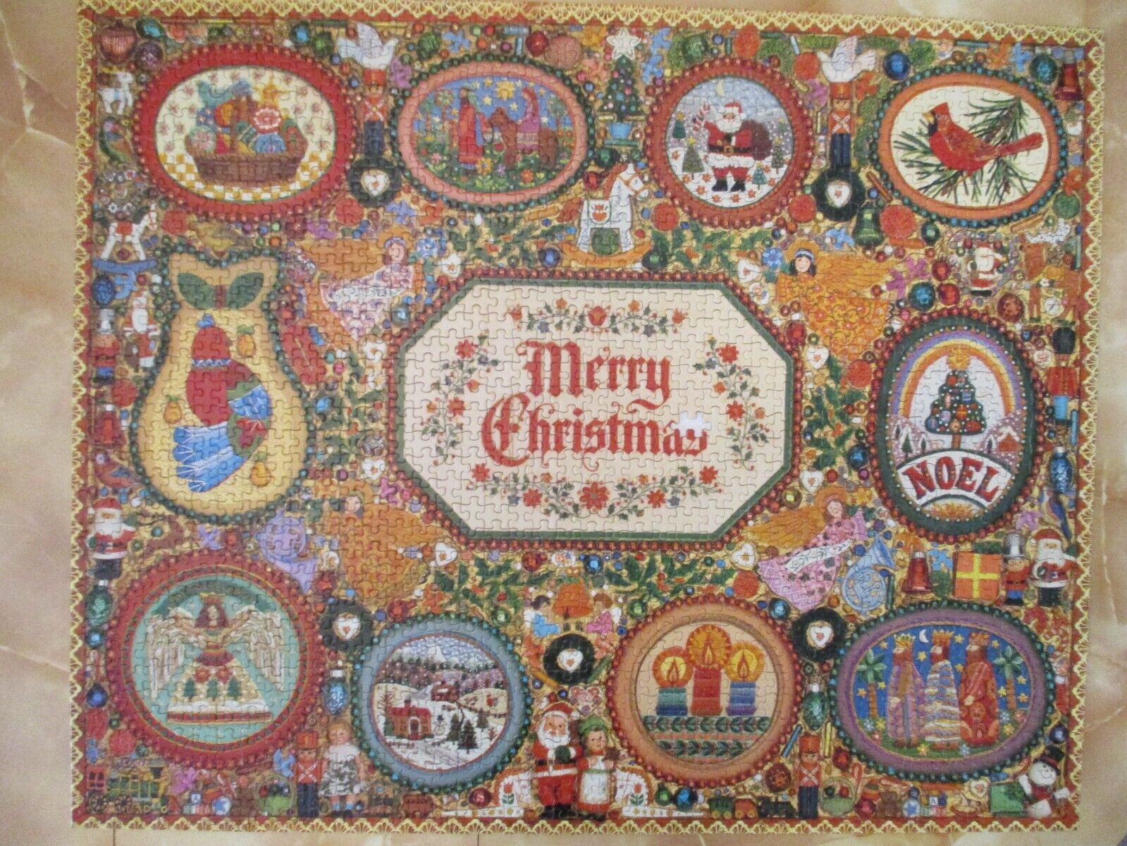 Springbok Puzzle A Merry Old Christmas Vtg Minus 1 Piece Santa Wise Men ...