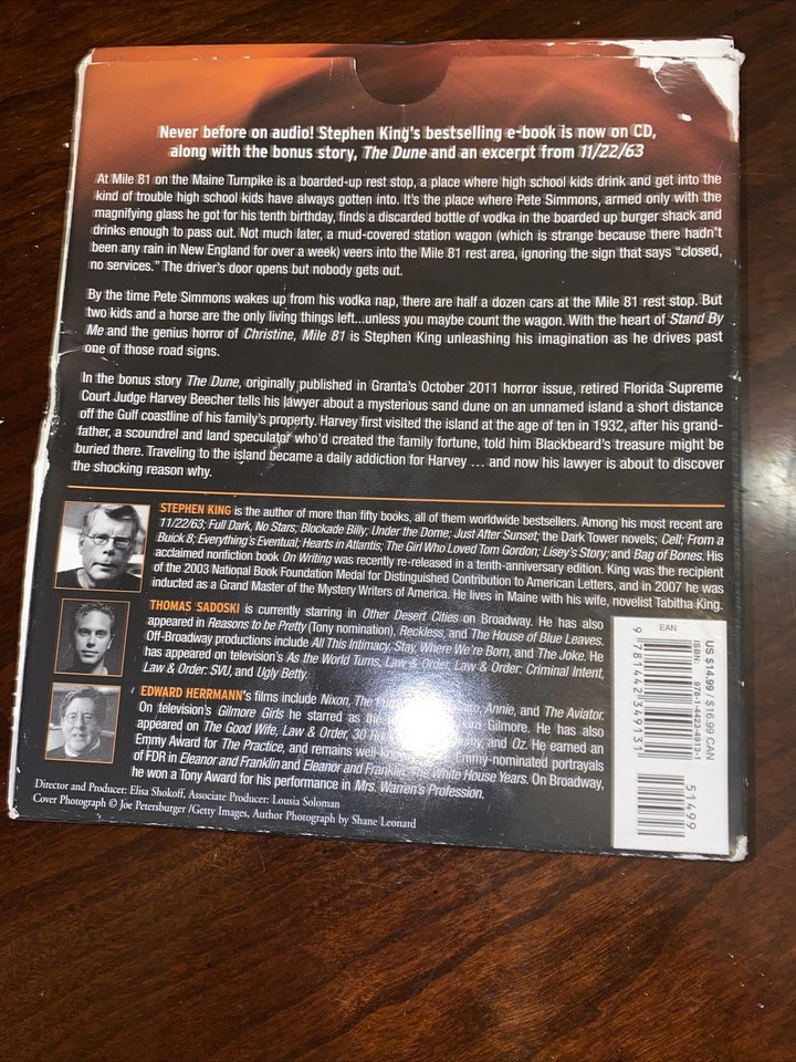 Mile 81 by Stephen King - Audiobook (2012, 2 CD Set) 9781442349131 | eBay