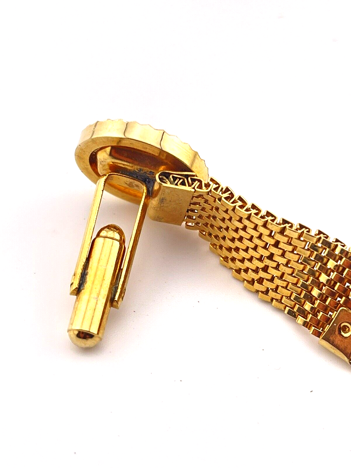 Vintage Brown Topaz Rhinestone Mesh Wrap Cufflink Mens Gold Tone | eBay