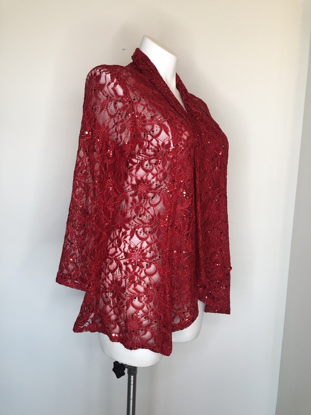 All Hours Stretch Red Lace Jacket Blazer Sizes Small Medium 1X and 3X ...