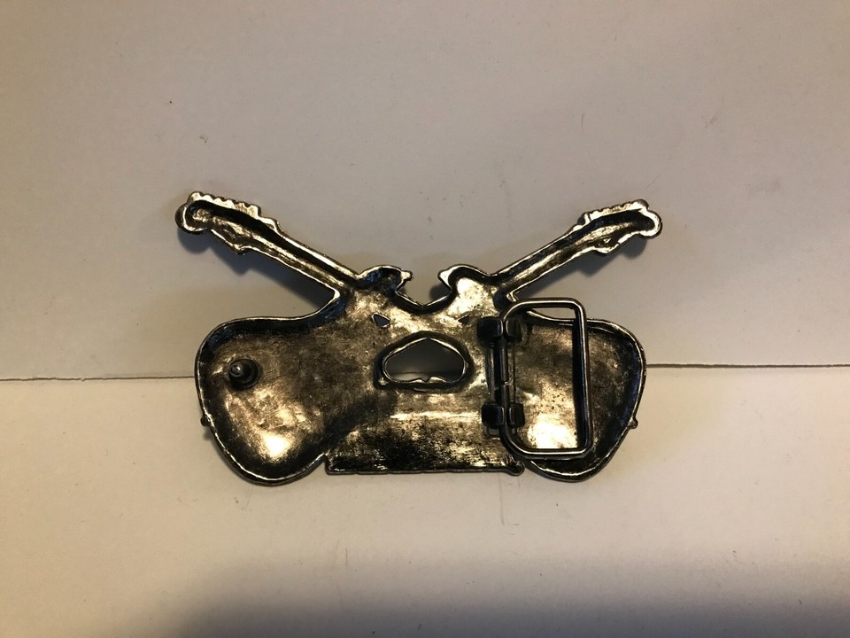 Fender Stratocaster Black Crossed Guitars Belt Buckle - Solid Metal | eBay