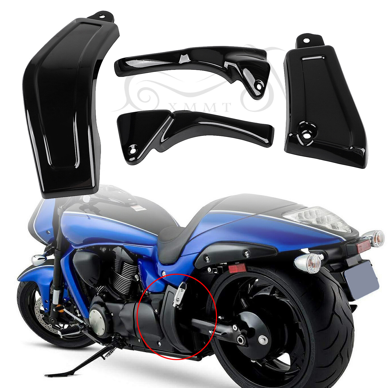 ABS Gloss Black 4 Parts Frame Cover Kit For Suzuki Boulevard M109R/Z ...