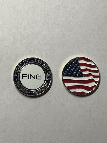 (1) USA PING 1.5" Double-Sided Medallion Coin Style Golf Marker - A ...