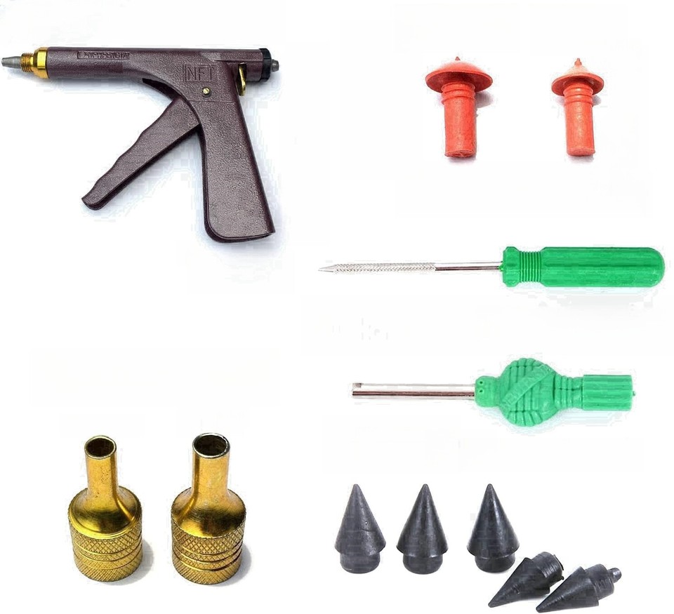 Tire Plugger Tubeless Tire Wheel Repair Gun Kit Mushroom Plug Probe ...