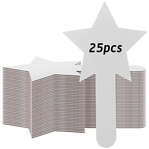 25 Pieces Star Shape Dry Erase Answer Paddles Handheld Double Sided ...