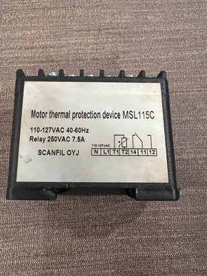 SCANFIL MSL115C CRANE MOTOR THERMAL PROTECTION DEVICE 7.6A/250V 120VAC ...