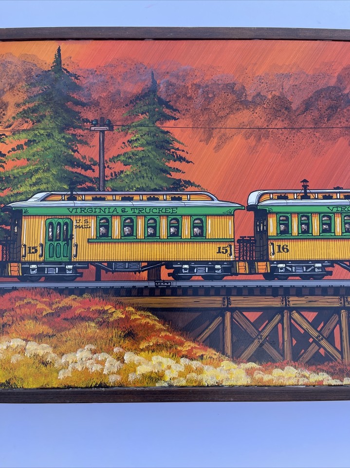 FRED BONN PAINTING LARGE AMERICAN LISTED REGIONALISM AVIATION RAILROAD ...