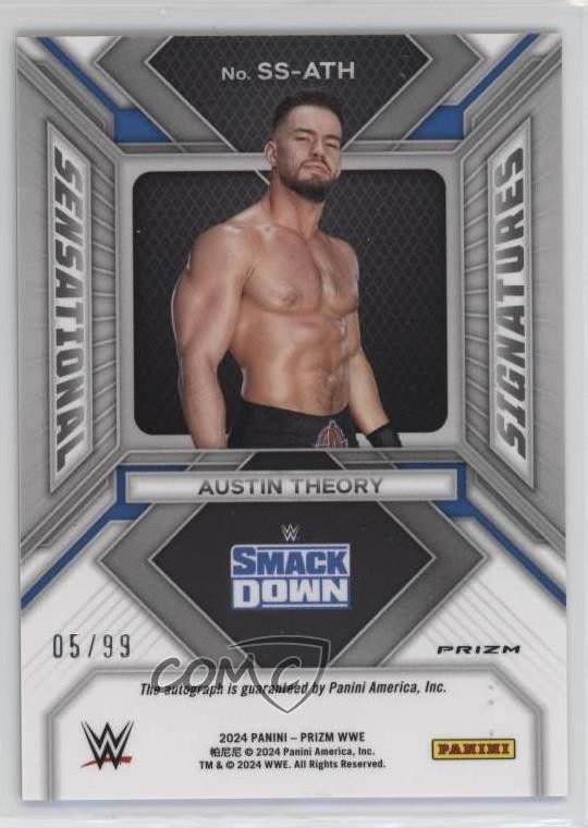2024 Panini Prizm WWE Sensational Signatures Red /99 Austin Theory #SS ...