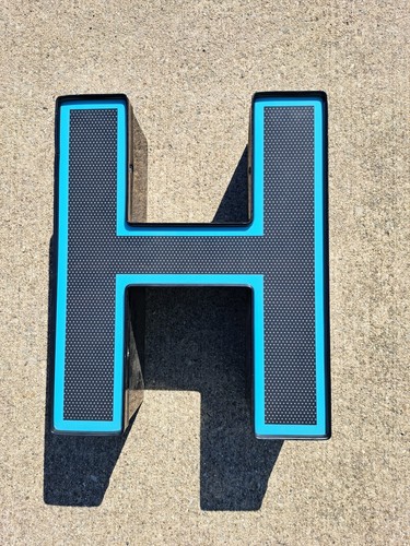 Reclaimed BLACK & TURQUOISE Marquee Sign Letter " H " Outdoor Indoor ...