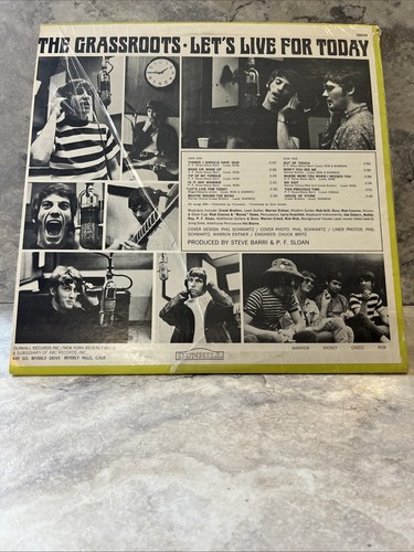 The Grassroots Let's Live For Today vinyl record LP VTG 12" album, 33 ...