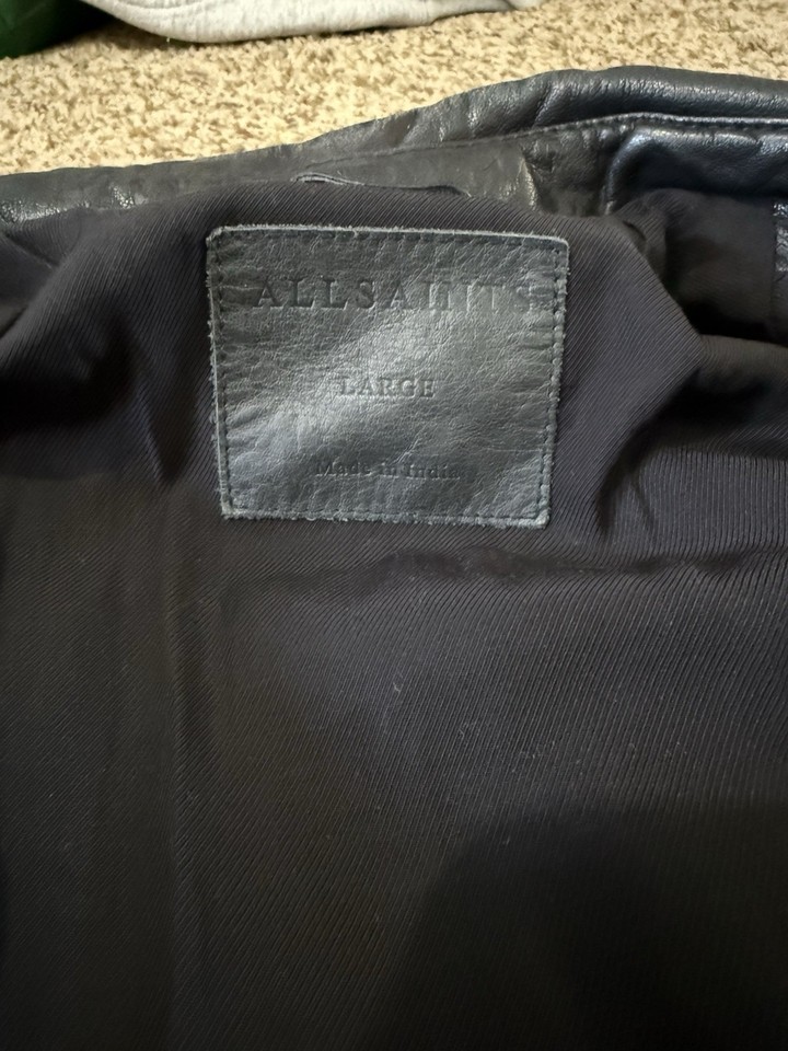 AllSaints Men's Leather Biker Jacket Size L | eBay