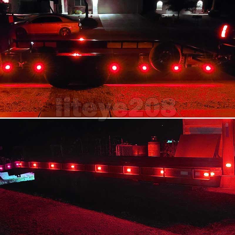 4x Red 3 LED Clearance Lights Side Marker Trailer Truck Lorry Indicator ...