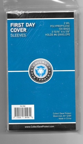 FIRST DAY COVER SLEEVES YOU PICK THE QUANTITY CRYSTAL CLEAR FREE ...