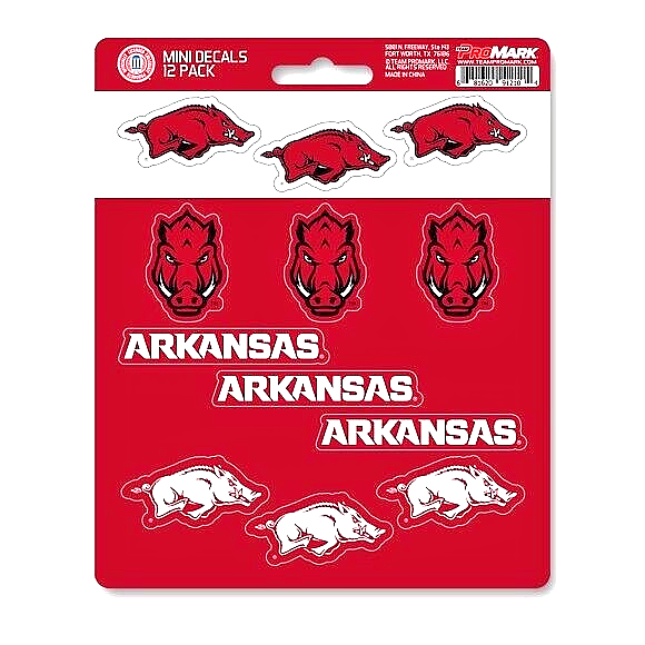 Arkansas Razorbacks Vinyl Die-Cut Sticker Set / Decal Sheet *Free ...