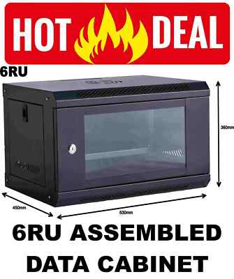 6RU 19 Inch Wall Mount Cabinet Server Rack Data 450mm Deep Network Lock ...