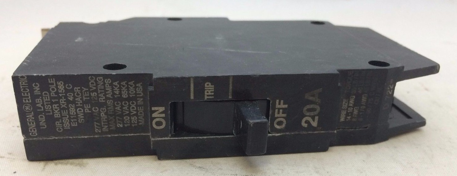 GE GENERAL ELECTRIC TEY120 20A 1P 277V CIRCUIT BREAKER | eBay