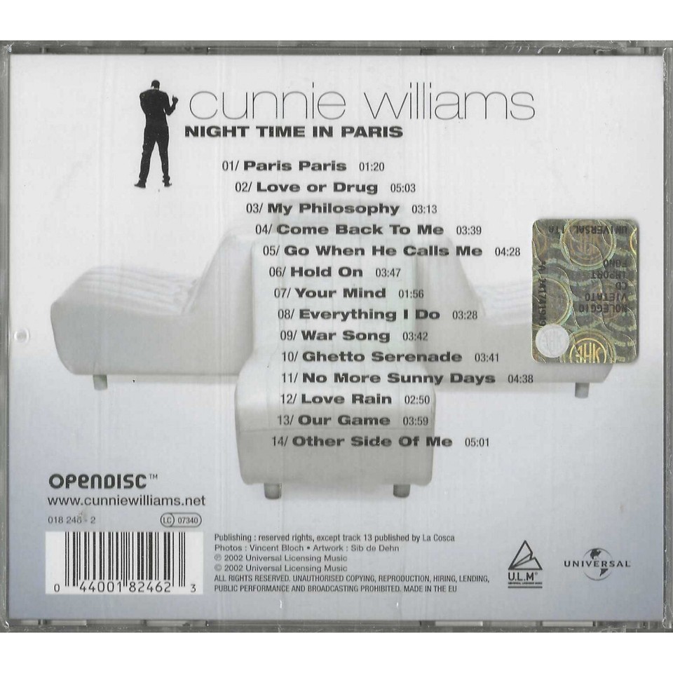 Cunnie Williams CD Night Time IN Paris / Universal – 0182462 Sealed | eBay