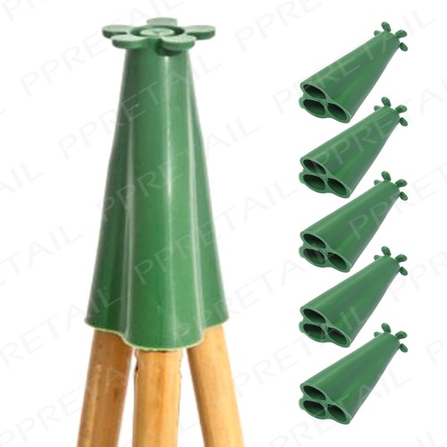 CANE CAPS X5 Pyramid Wigwam Tops Bamboo Tripod Connectors Garden Rubber ...