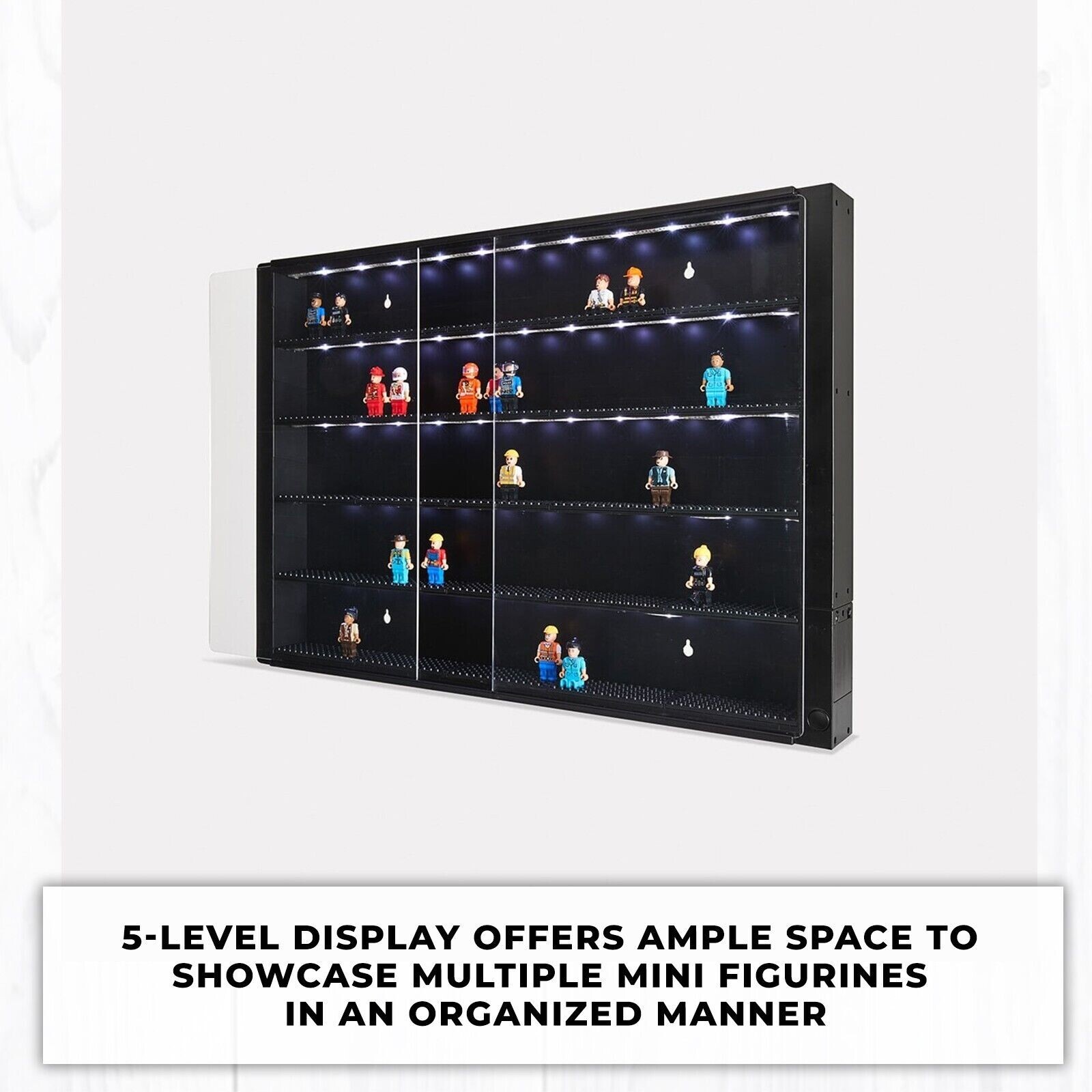 Warhammer Display Case with LED Lighting Wall Mountable Minifigure ...