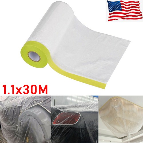 US 1.1*30M Car Home Clear Paint Plastic Protective Masking Film Cover ...