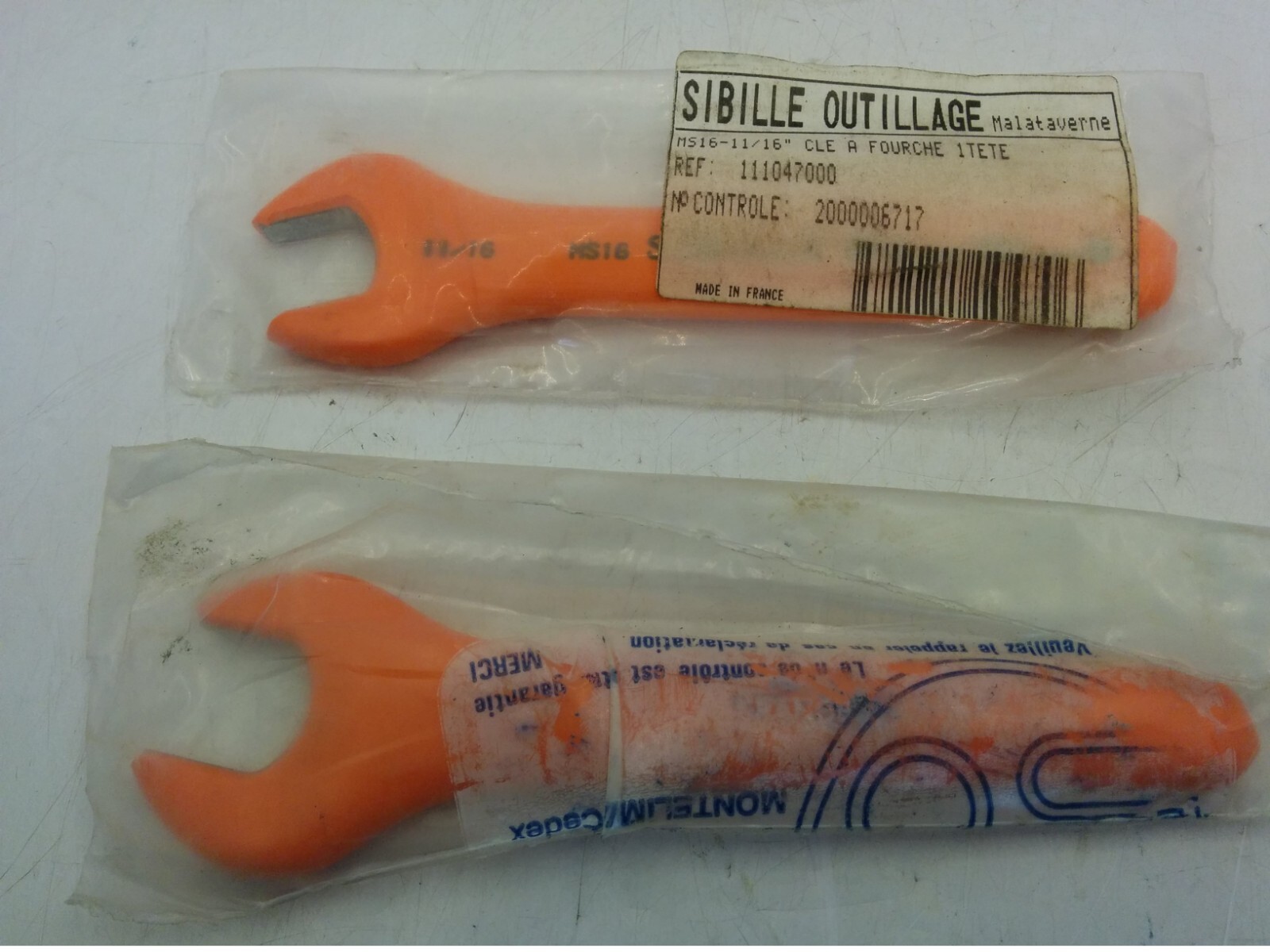 SIBILLE MS-16 SINGLE OPEN ENDED SPANNER, 1000V, SIZE 11/16 & 3/4 (SET ...
