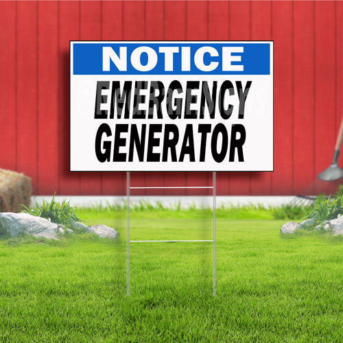 Notice Emergency Generators Indoor Outdoor Yard Sign | eBay