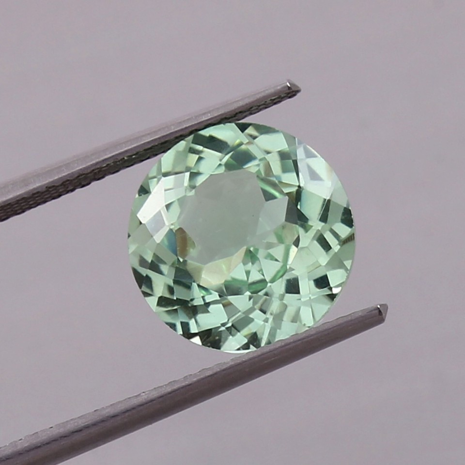 10x10 MM Natural Flawless Ceylon Green Parti Sapphire Round Cut Loose ...