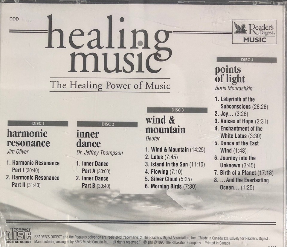 Healing Music: The Healing Power of Music (4 CD Reader's Digest) New ...